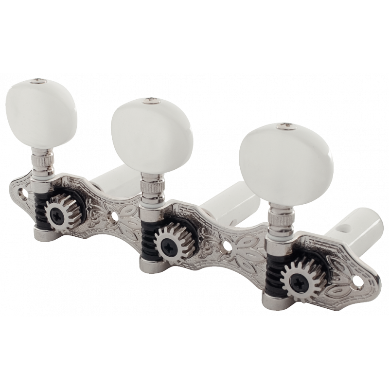 Deluxe Classical Guitar Machine Heads, Nickel / 3 + 3 | Tonefactory