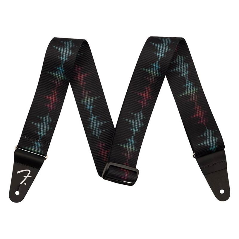 Fender Retro ribbed poly guitar strap, sound wave design | Tonefactory