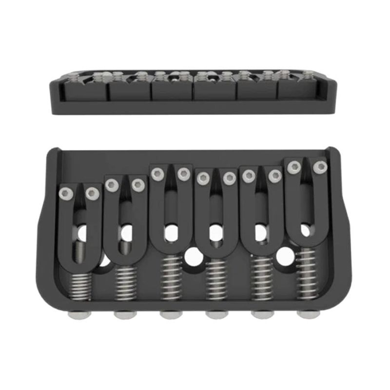 Hipshot 6 string fixed guitar bridge, solid brass base plate, stainless ...