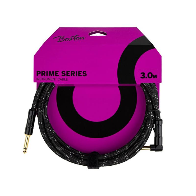 Boston Prime Series woven jacket instrument cable jack-angled jack, 3.0 ...