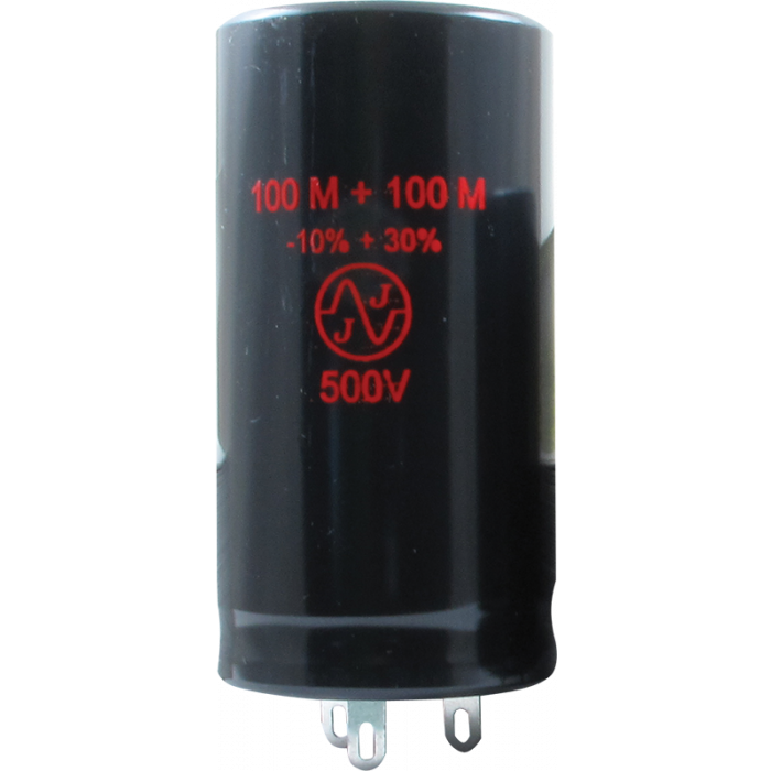 JJ 100uF+100uF, 500V Radiaal elco